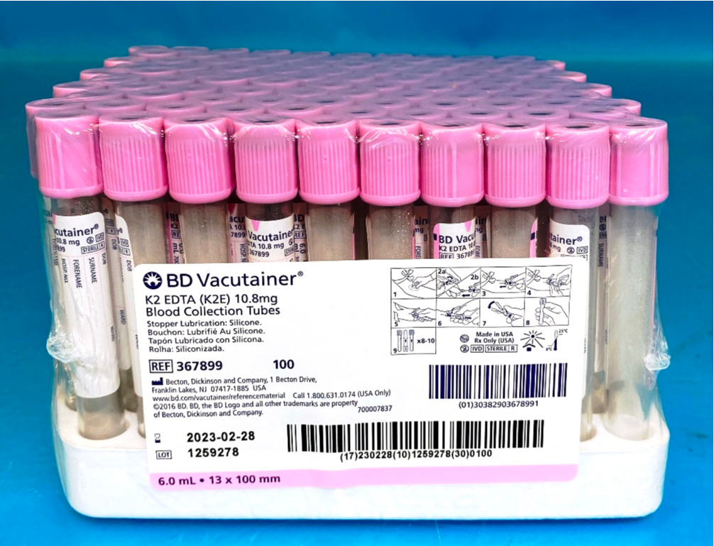 BD (Becton Dickinson) Venous Blood Collection Whole Blood Tube ...